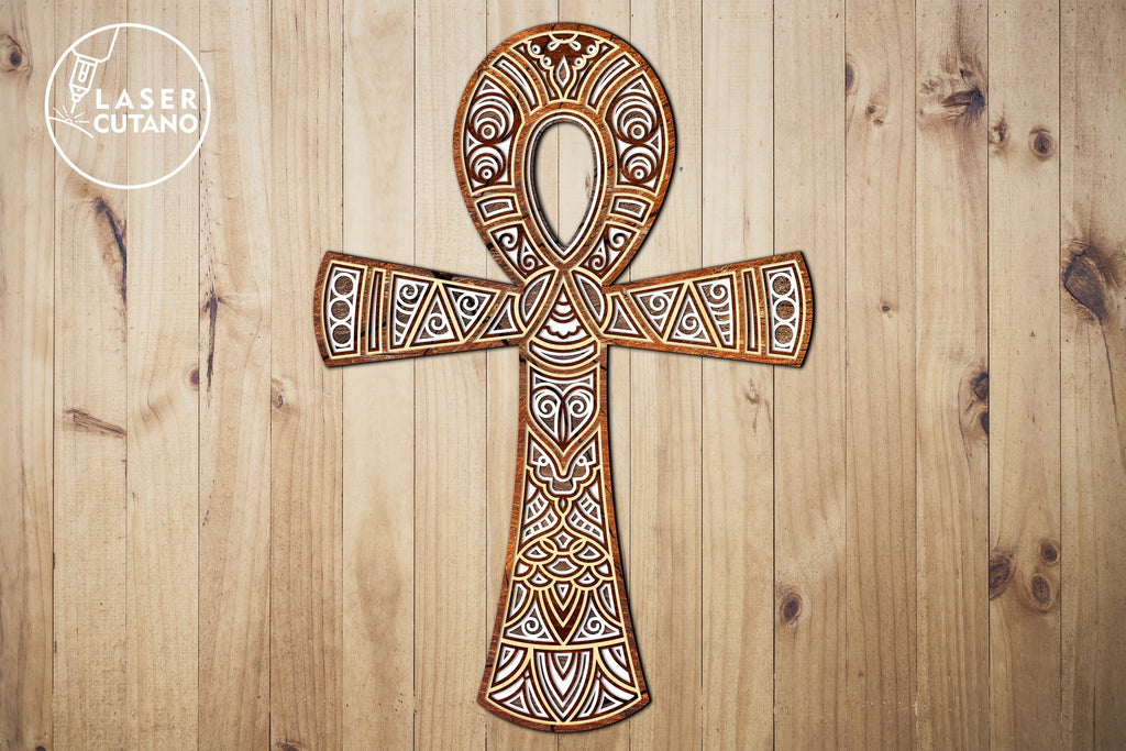 ANKH Multilayer Laser Cut Files, Mandala, Sign SVG, 3D Designs - So Fontsy