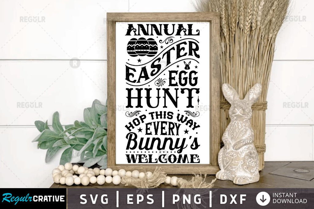 Annual easter egg hunt hop this way SVG - So Fontsy