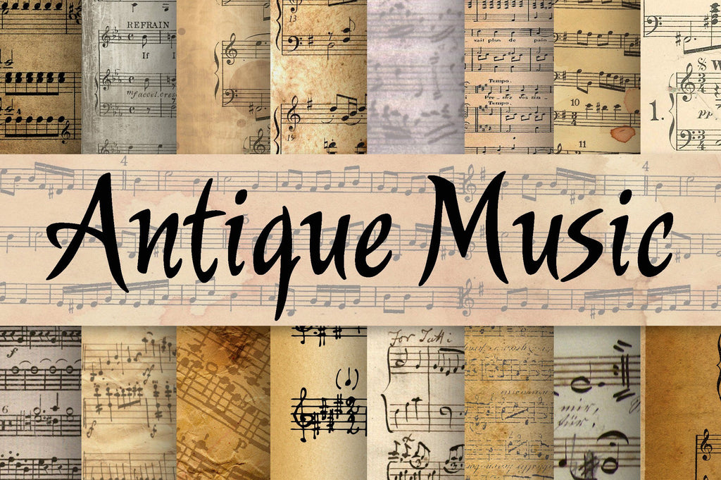 Antique Music Digital Paper Textures - So Fontsy