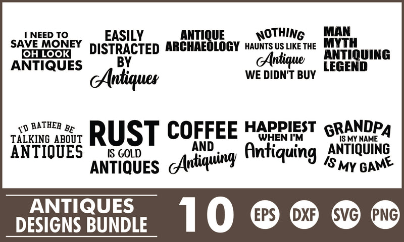 Antiques SVG Designs Bundle - So Fontsy