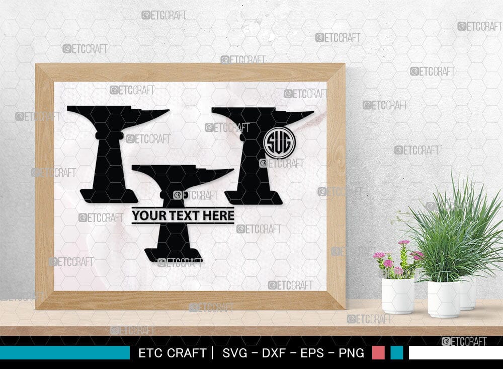 Anvil Monogram, Anvil Silhouette, Anvil and Hammer Silhouette ...