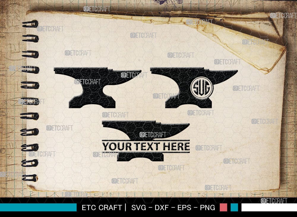 Anvil Monogram, Anvil Silhouette, Anvil and Hammer Silhouette ...