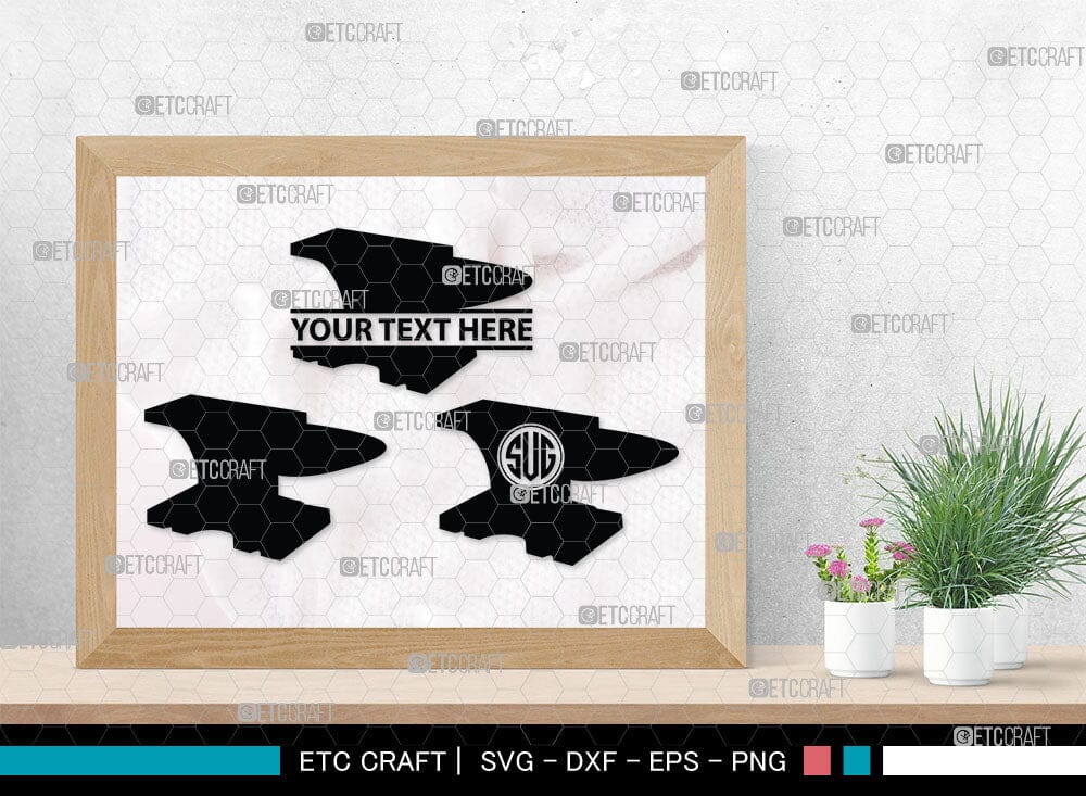 Anvil Monogram, Anvil Silhouette, Anvil and Hammer Silhouette ...