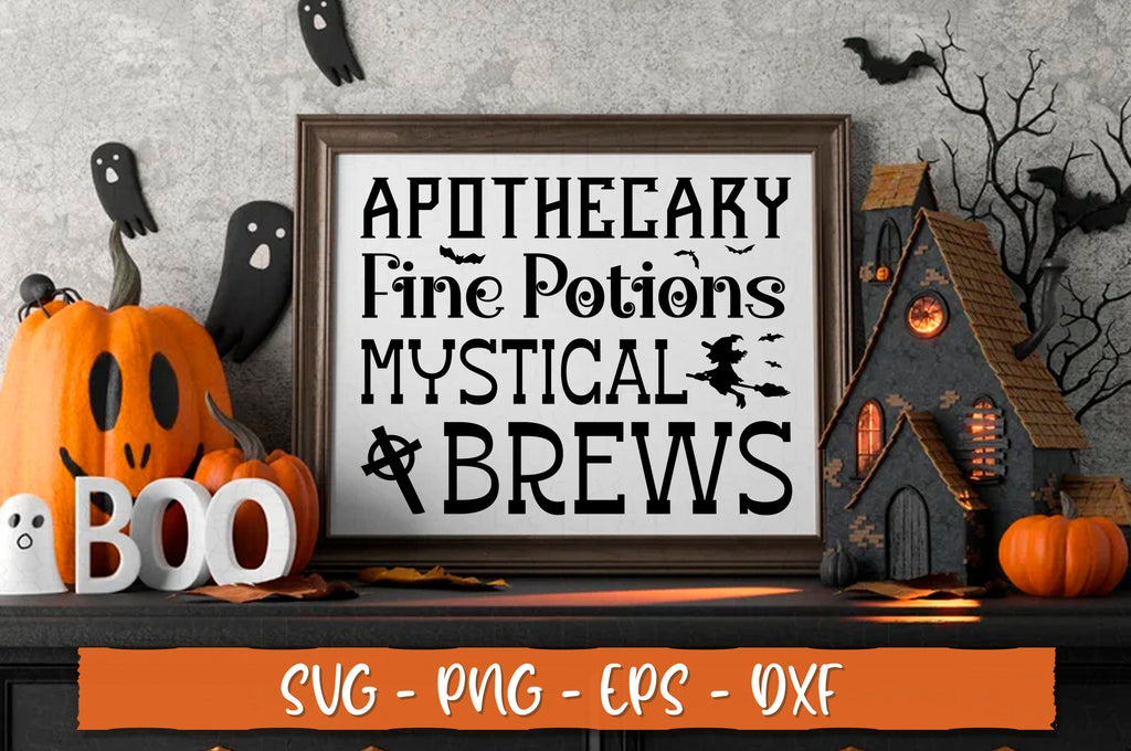 Apothecary fine potions mystical brews Sign SVG - So Fontsy
