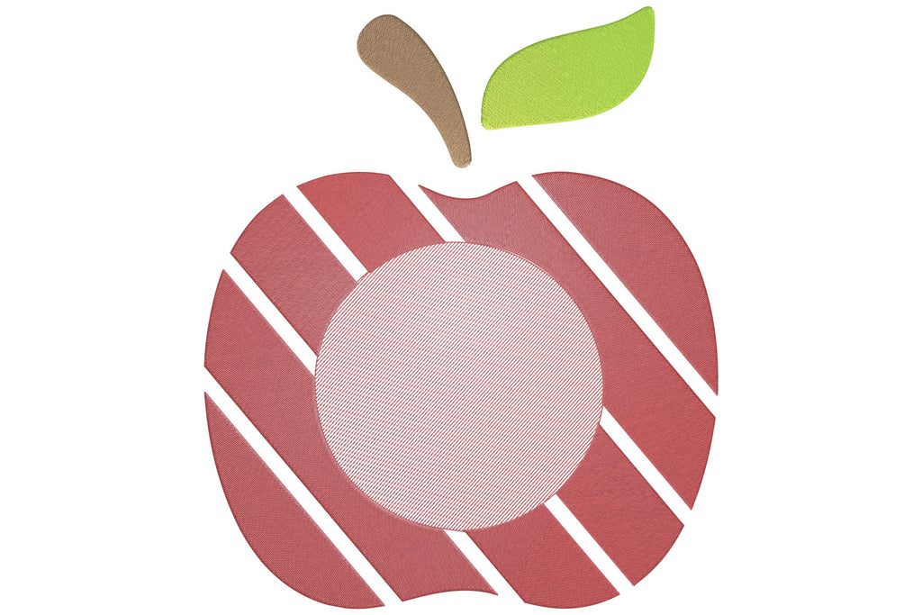 Apple embroidery monogram frame for kids - So Fontsy