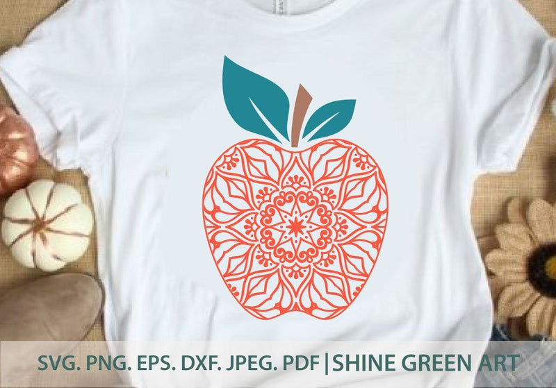 Apple Mandala SVG - Teacher Gift - So Fontsy