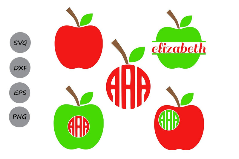 Apple Monogram| Apple SVG Cut Files - So Fontsy