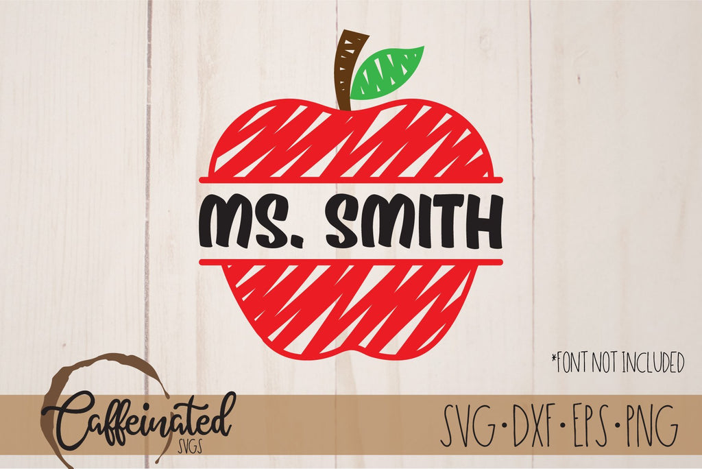 Apple Monogram SVG, Apple Name Frame SVG - So Fontsy