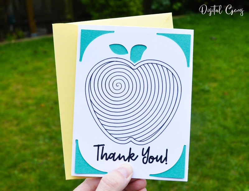 Apple, Thank you teacher card designs. - So Fontsy