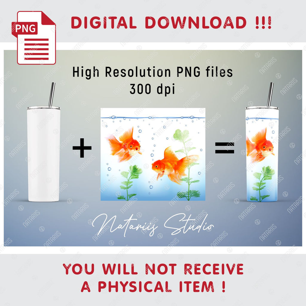 Aquarium Fish Seamless Pattern for 20oz SKINNY TUMBLER - So Fontsy