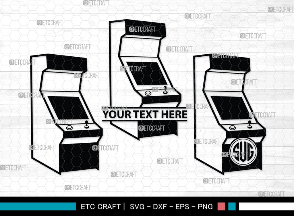 Arcade Monogram, Arcade Silhouette, Arcade SVG, Sketch Same Machine Sv ...