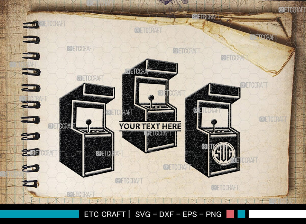 Arcade Monogram, Arcade Silhouette, Arcade SVG, Sketch Same Machine Sv ...