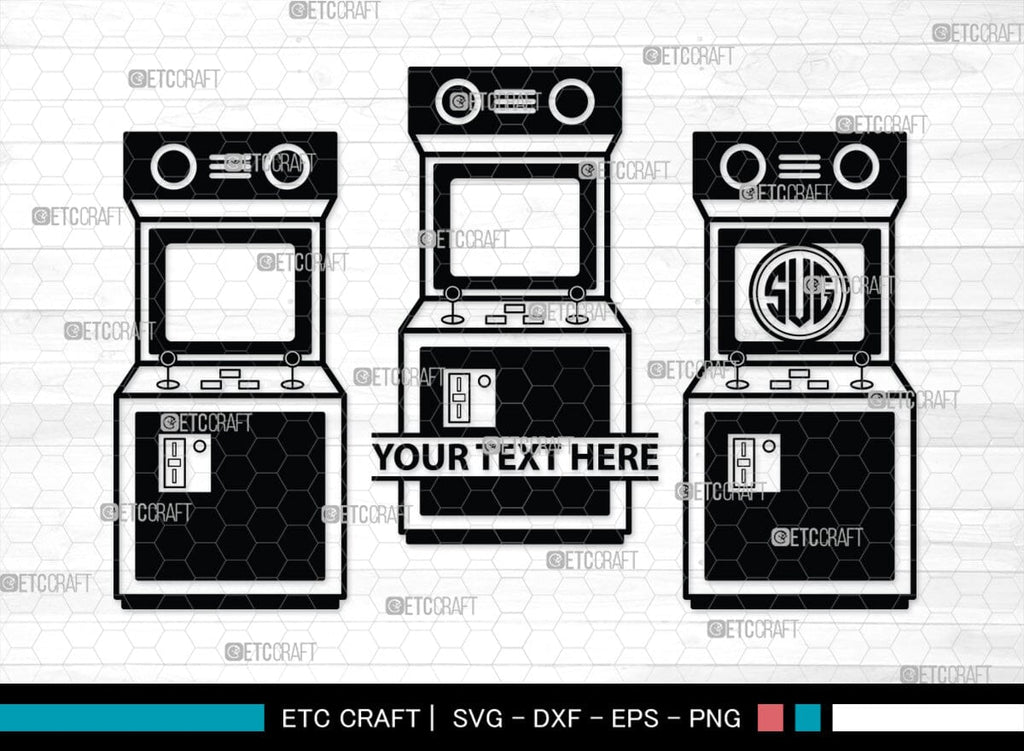 Arcade Monogram, Arcade Silhouette, Arcade SVG, Sketch Same Machine Svg ...
