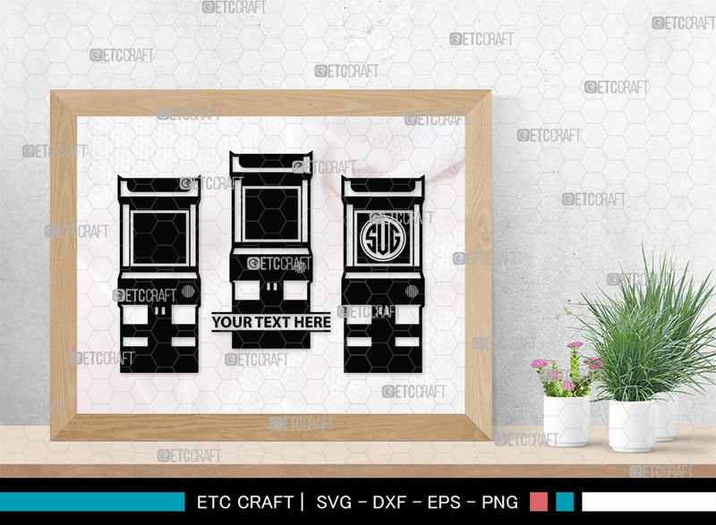 Arcade Monogram, Arcade Silhouette, Arcade SVG, Sketch Same Machine Svg ...