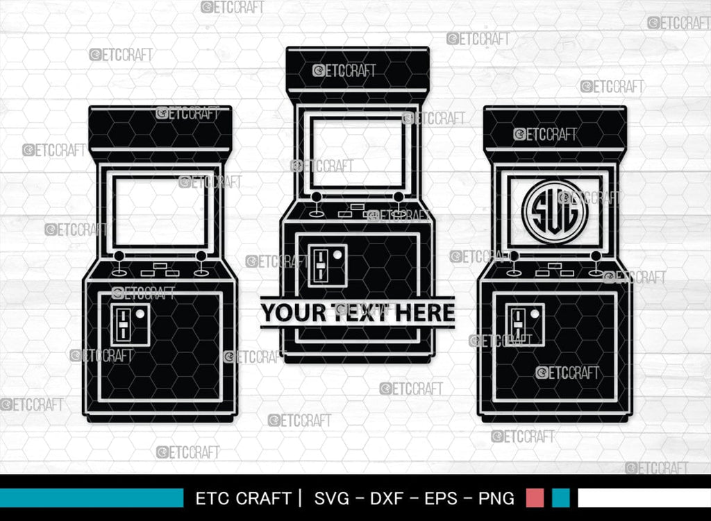 Arcade Monogram, Arcade Silhouette, Arcade SVG, Sketch Same Machine Svg ...