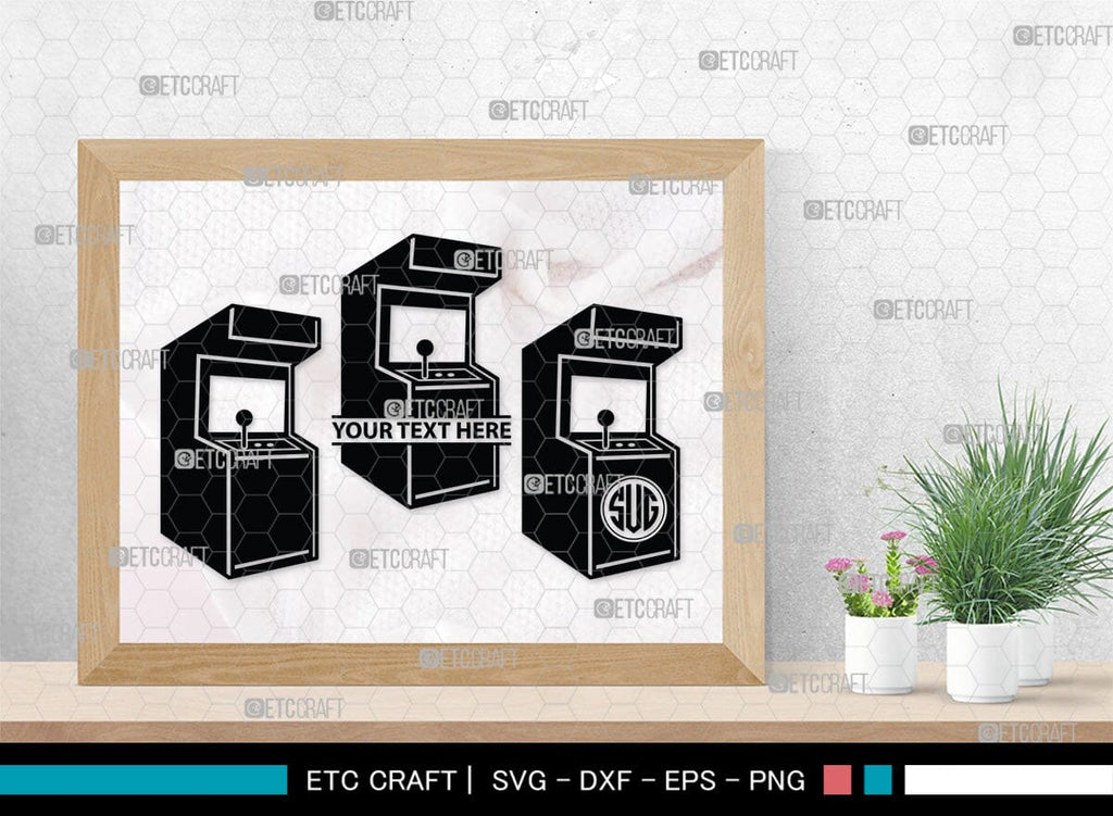 Arcade Monogram, Arcade Silhouette, Arcade SVG, Sketch Same Machine Sv ...