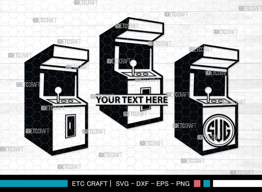 Arcade Monogram, Arcade Silhouette, Arcade SVG, Sketch Same Machine Svg ...