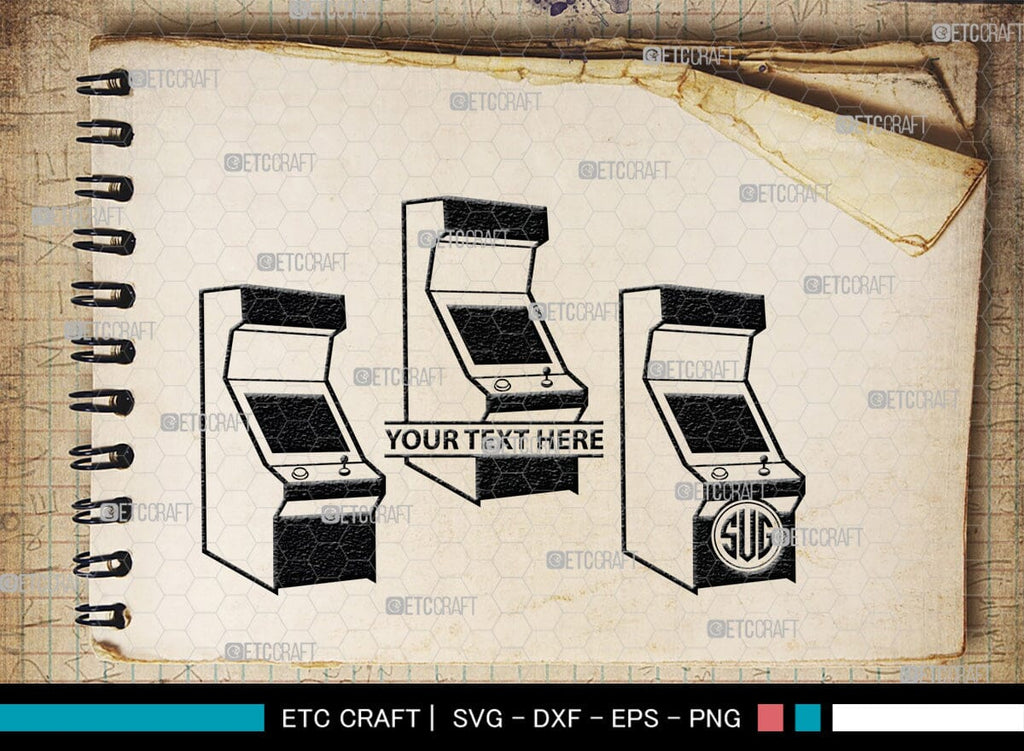 Arcade Monogram, Arcade Silhouette, Arcade SVG, Sketch Same Machine Sv ...