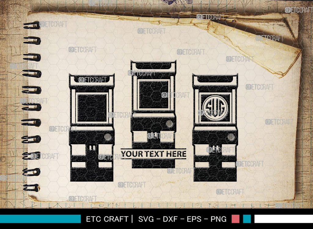 Arcade Monogram, Arcade Silhouette, Arcade SVG, Sketch Same Machine Svg ...