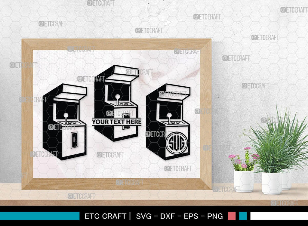 Arcade Monogram, Arcade Silhouette, Arcade SVG, Sketch Same Machine Svg ...