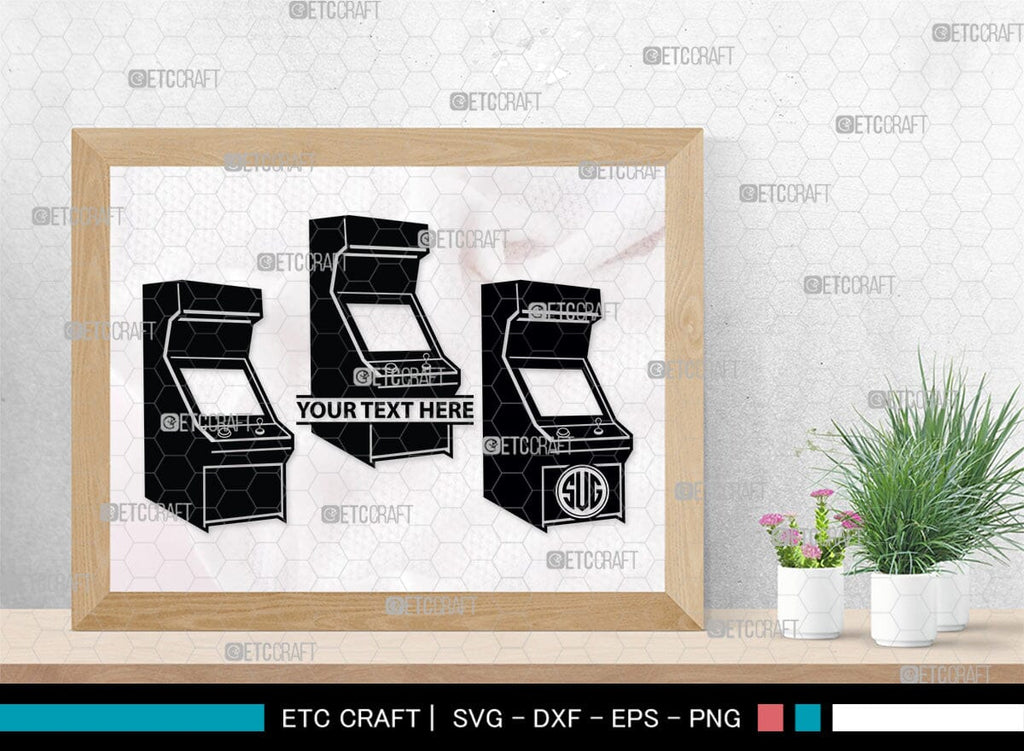 Arcade Monogram, Arcade Silhouette, Arcade SVG, Sketch Same Machine Svg ...