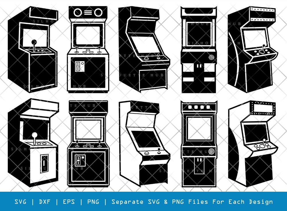 Arcade SVG Cut Files | Arcade Silhouette | Sketch Same Machine Svg ...