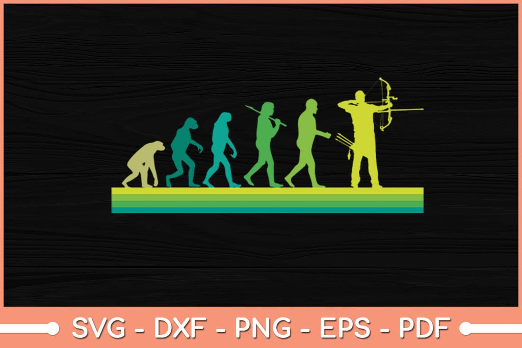 Archery Archer Evolution Retro Svg Cutting File - So Fontsy