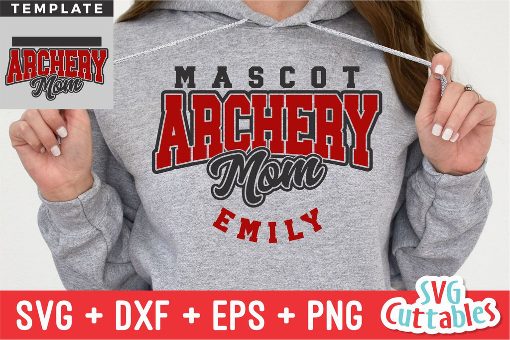 Archery svg - Archery Mom Template 002 - svg - eps - dxf - png - Silho ...