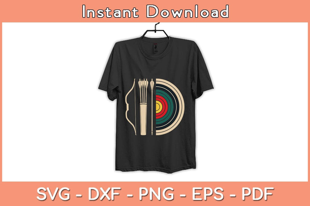 Archery Target Bow And Arrow Vintage Svg Cutting File - So Fontsy