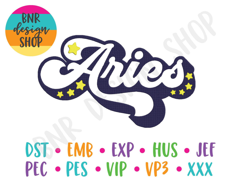 Aries Machine Embroidery Design, Horoscope Embroidery - So Fontsy