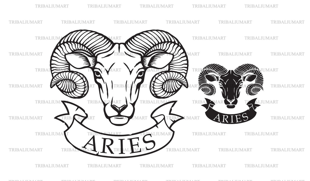 Aries zodiac sign. Cut files for Cricut, Clip Art silhouettes (eps, svg ...