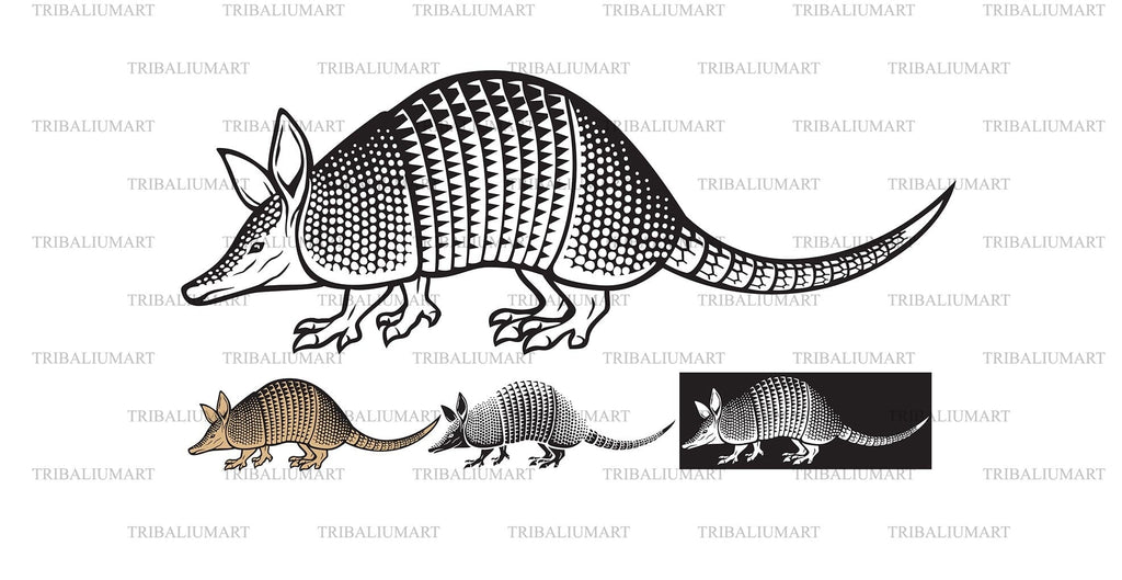 Armadillo animal. Cut files for Cricut. Clip Art silhouette (eps, svg ...