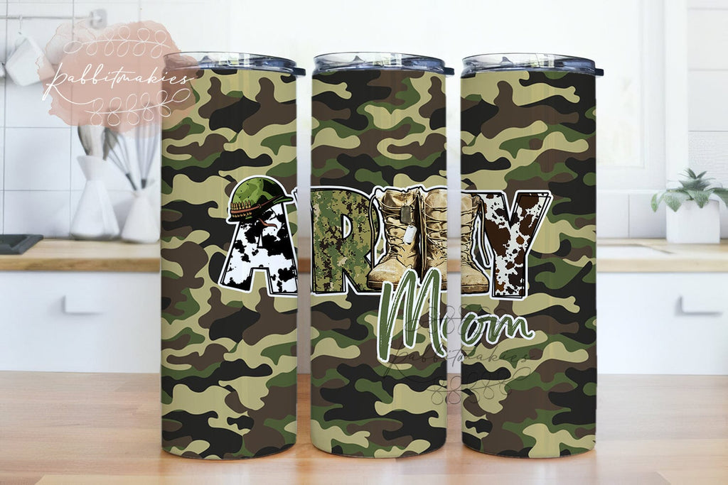 Army Mom Leopard 20 oz. Skinny Tumbler PNG Sublimation Design, Army Mom ...