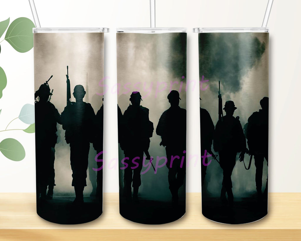 Army Soldier tumbler Png design 20oz skinny tumbler sublimation wrap ...