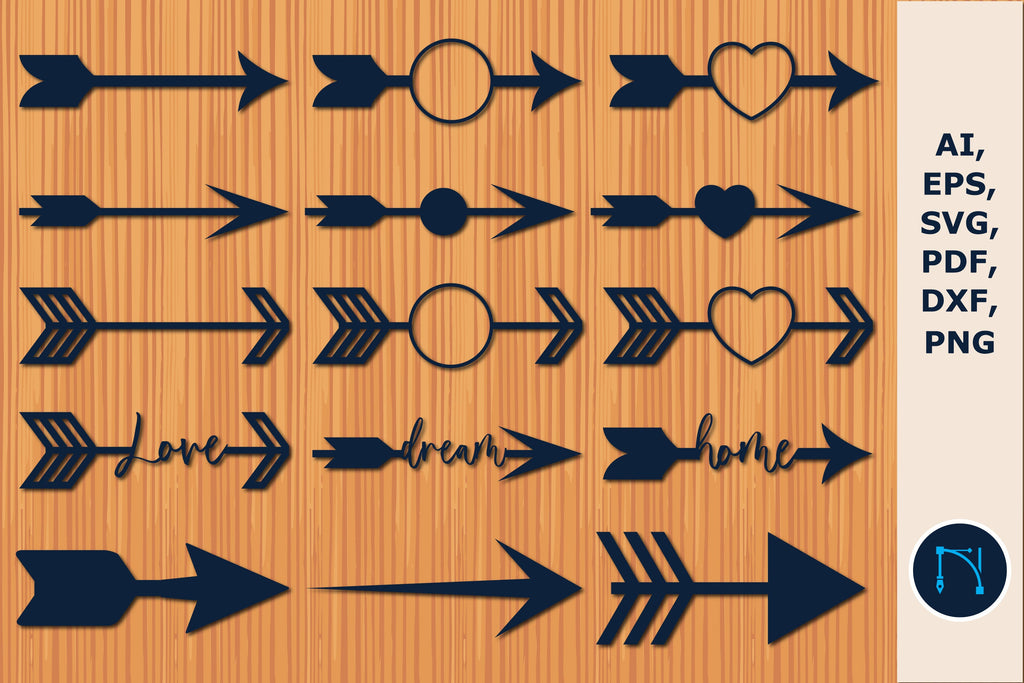 arrow monogram frame SVG bundle - So Fontsy