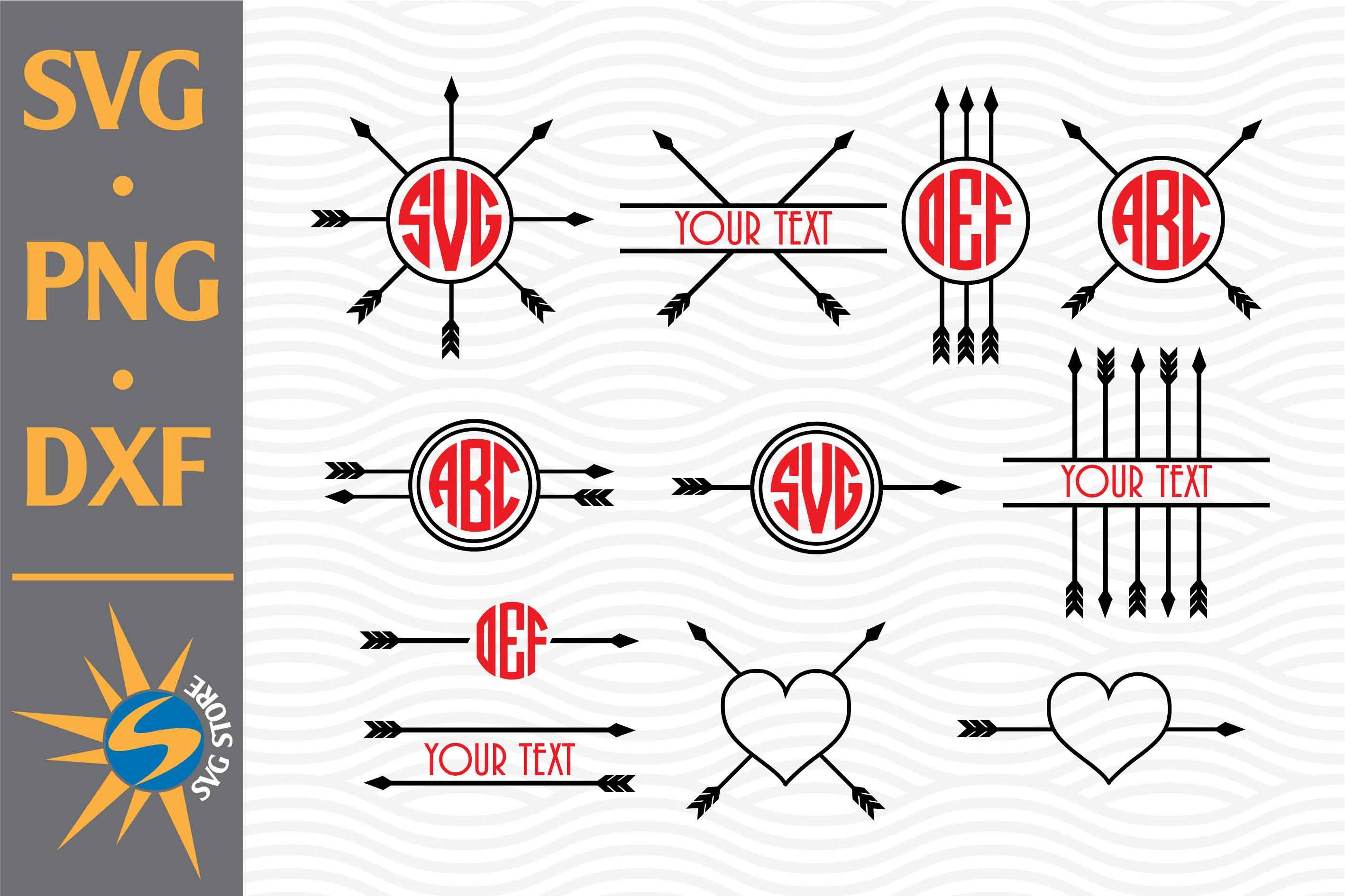 Arrow Monogram SVG, PNG, DXF Digital Files Include - So Fontsy