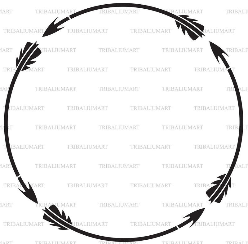 Arrow round frame. Cut files for Cricut. Clip Art silhouettes (eps, svg ...