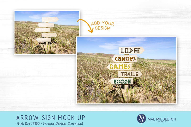 Arrow sign Mock up - So Fontsy