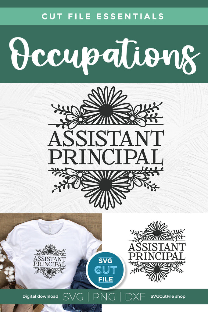 Assistant principal SVG with flowers - So Fontsy