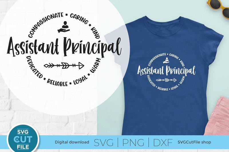 Assistant principal SVG with round circle for men or women - So Fontsy