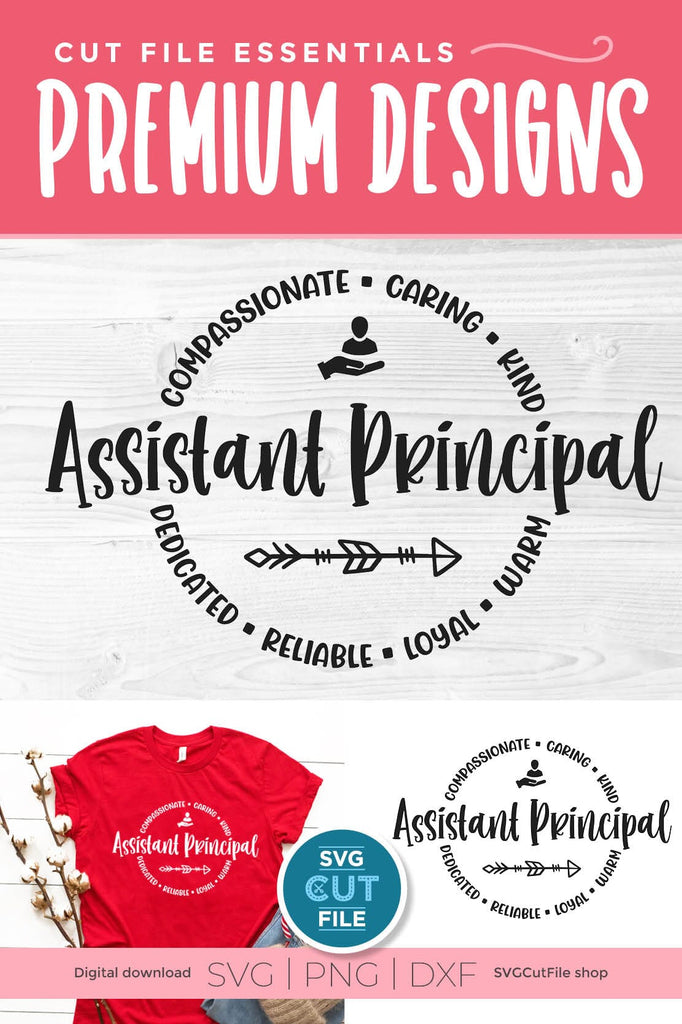 Assistant principal SVG with round circle for men or women - So Fontsy