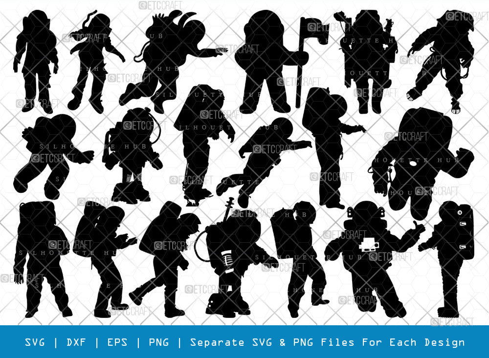 Astronauts SVG Cut Files | Astronauts Silhouette | Space Suit Svg ...