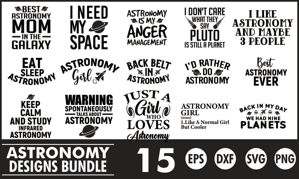 Astronomy SVG Designs Bundle - So Fontsy