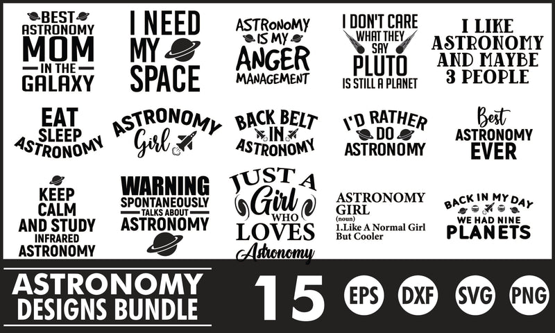 Astronomy SVG Designs Bundle - So Fontsy