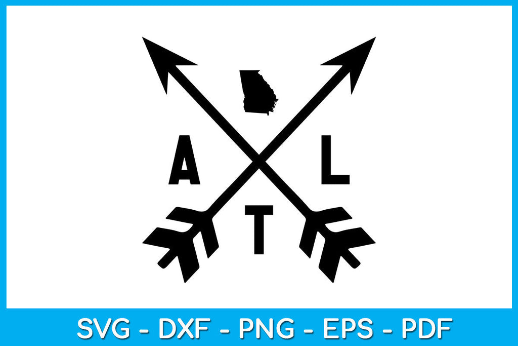 ATL Georgia With Arrows SVG PNG PDF Cut File - So Fontsy