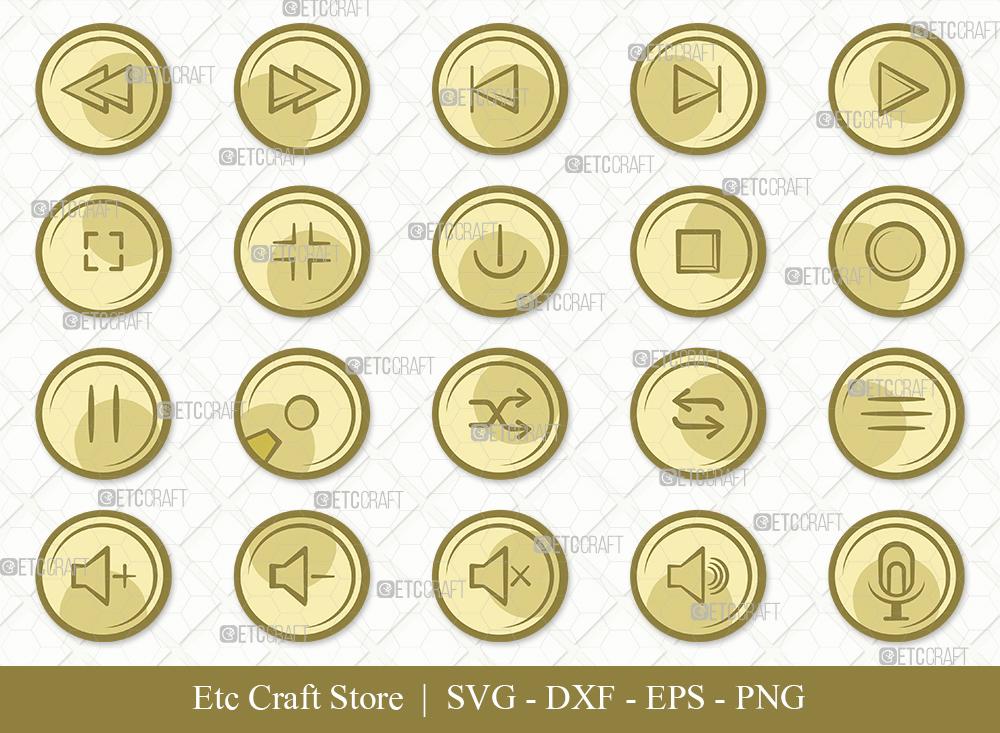 Audio Control Buttons Clipart SVG Cut File | Control Buttons Svg ...