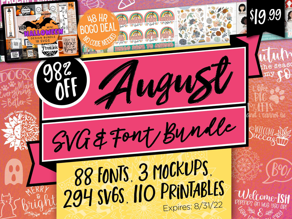 August SVG and Font Bundle - So Fontsy