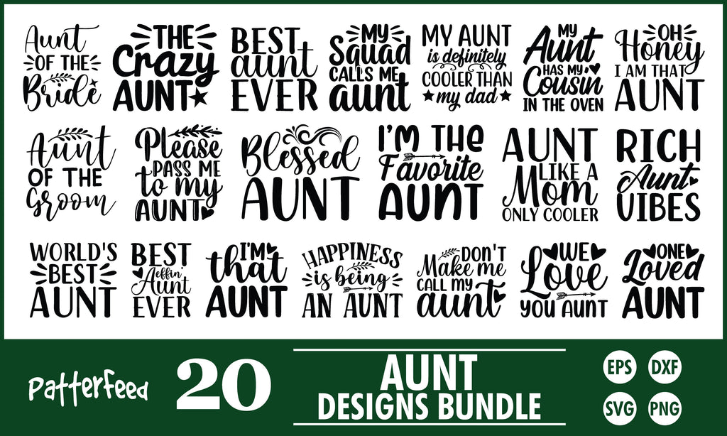 Aunt SVG Designs Bundle - So Fontsy