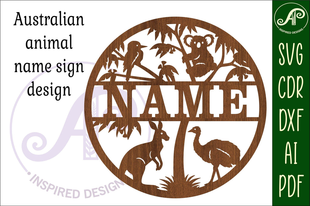 Australian name sign svg laser cut template - So Fontsy