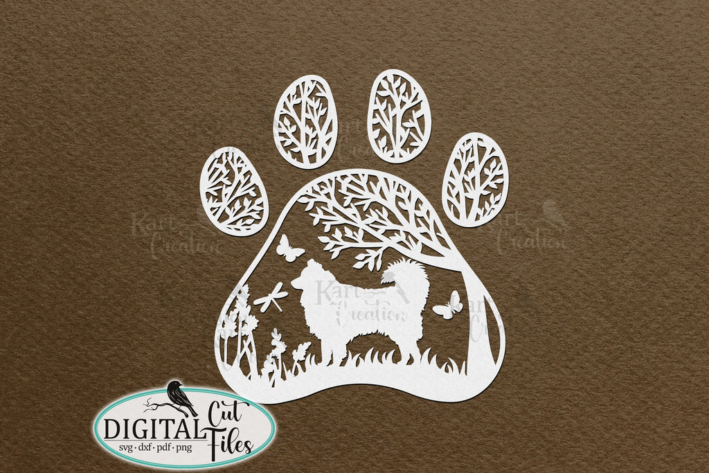Australian Shepherd Paw round sign svg dxf pdf cut out file - So Fontsy